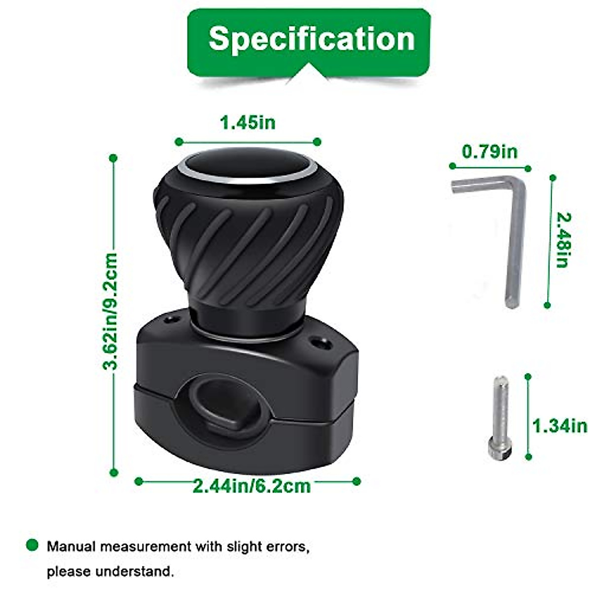 TY26583 Deluxe Tractor Steering Wheel Spinner knob for Compatible with John Deere Kubota Tractor, Fits All Steering Wheels up to 1-1/4" Thick, Replaces for New Holland 73340101