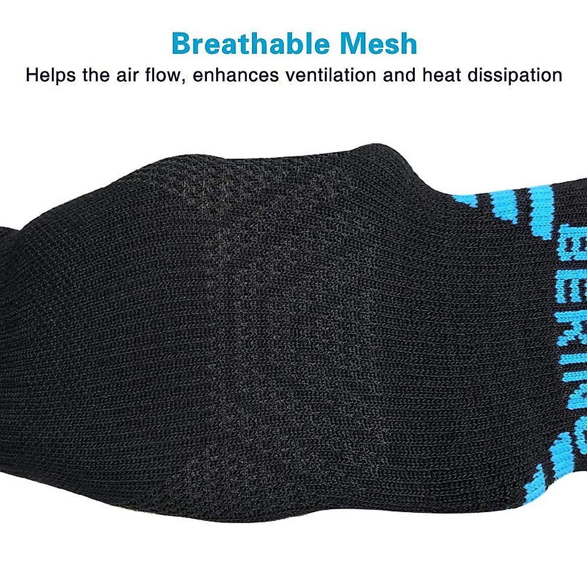 BERING Men's Ankle Socks Running Athletic Quarter Socks, Black, Size 9-12, 6 Pairs