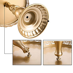 ZOOFOX 3 Pack Gold Cake Stand Set, Metal Cake Holder Dessert Display Plate Serving Tray for Baby Shower Wedding Birthday Party