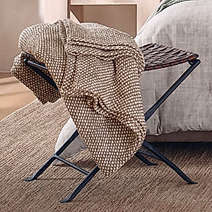 Nate Home by Nate Berkus Lightweight 100% Cotton Basket Weave Two-Tone Blanket | Breathable, All-Season Throw, Decoration for Bedding from mDesign - Full/Queen, Sandstone (Taupe)