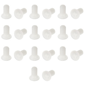 Yinpecly 100Pcs M4 × 8mm Nylon Machine Screws 304 Stainless Steel Phillips Pan Countersunk Flat Head Screw Plastic Fasteners Bolts White