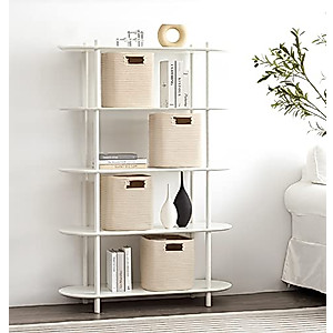 UBBCARE Set of 4 Storage Basket-11 X 10.5 X 10.5 In, Cotton Rope Basket for Shelves, Toys, Book, Cube Storage Bins with Handles, Woven Storage Basket for Organizing, Beige