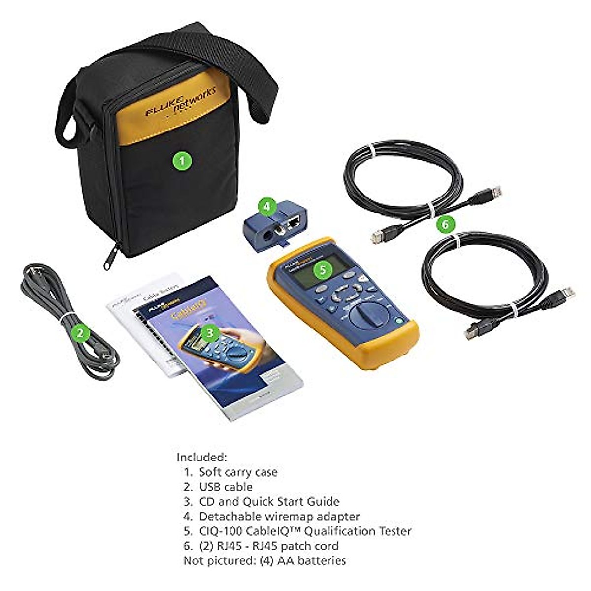 Fluke Networks CIQ-100 Copper Qualification Tester, Qualifies and Troubleshoots Category 5-6A Cabling for 10/100/Gig Ethernet, Coax and Voip, Blue
