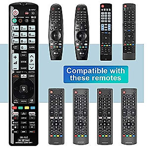 Gvirtue Universal Remote Control LG-1LC Compatible Replacement for LG TV/ 3DTV/ HD/Smart/LCD/LED/Netflix/Amazon AKB74915304 AKB74475401 AKB72915239 AKB72915238