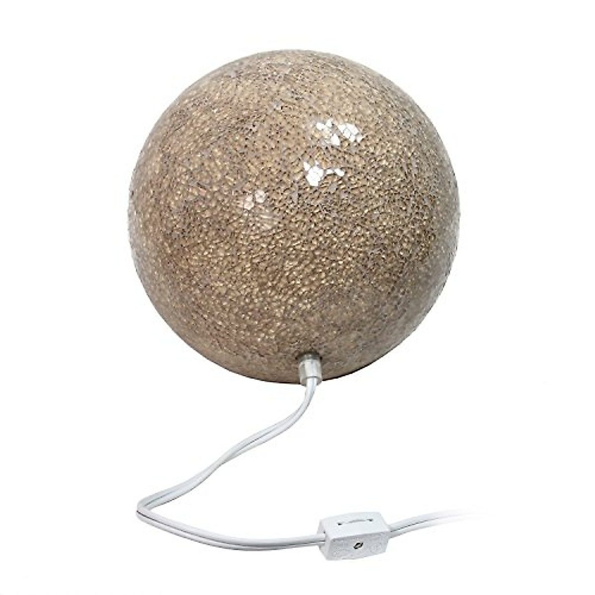 Simple Designs LT3302-CHA 1 Light Mosaic Stone Ball Table Lamp, Champagne
