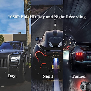 Dash cam Front and Rear, Manymiba car Camera 1080P with 32G SD Card, Dash Camera with 2.0 inch IPS Screen 170° Wide Angle, Night Vision, WDR, G-Sensor, Parking Mode, Audio Recording,dashcam