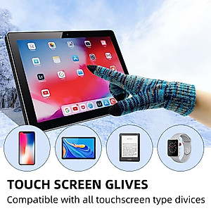 3 in 1 Winter Beanie Hat Neck Warm Scarf and Touch Screen Gloves Set for Women and Men,Knit Cap Set