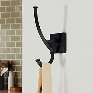 TUNNY 2 Pack Vintage Coat Hooks-Matte Black Wall Hooks Towel Hooks Towel Robe Hooks,for Entry Shoe Cabinet, Wardrobe Bathroom Bedroom Furniture Hardware