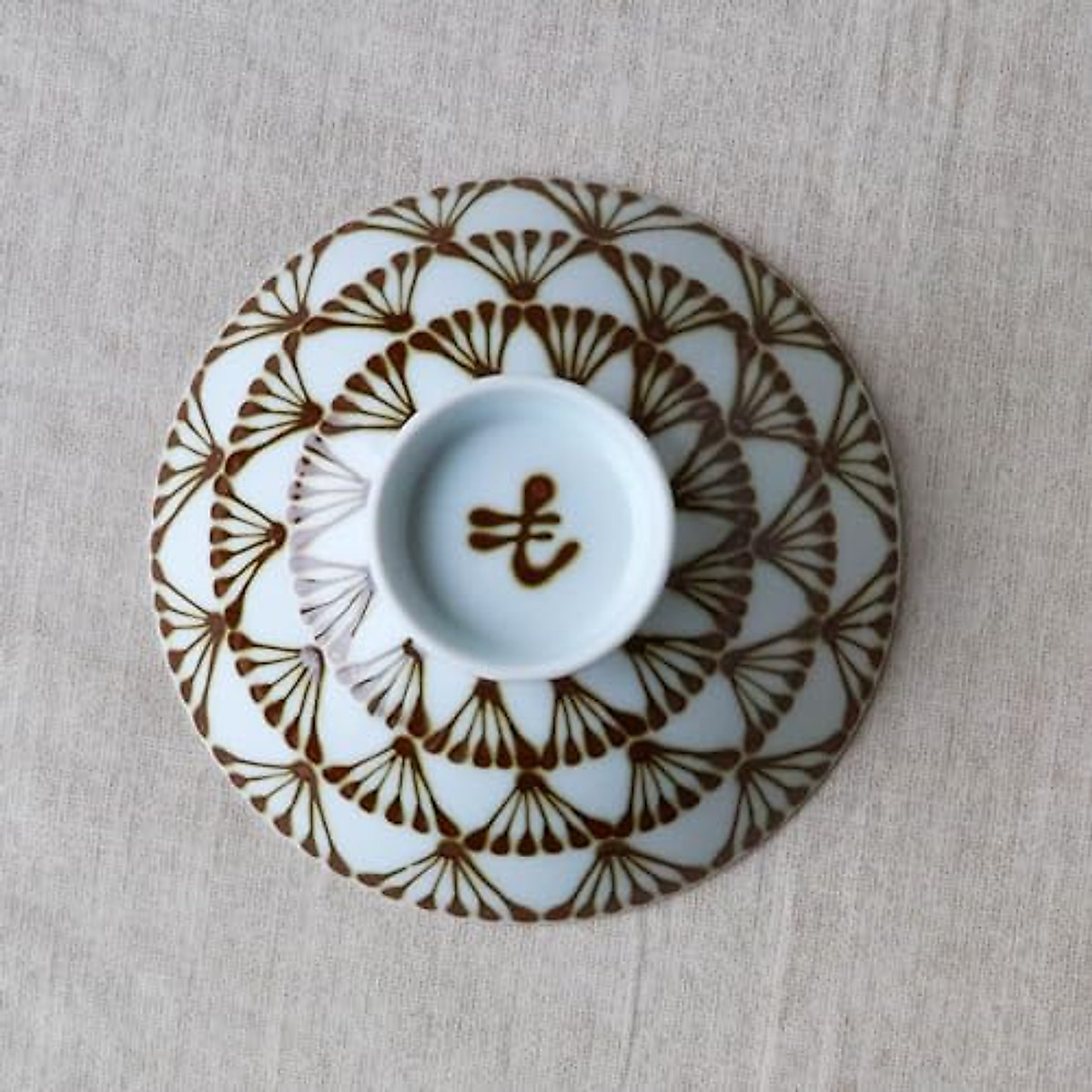 Hakusan Pottery Q-58 Flat Chawan, Tea, Approx. φ5.9 x 2.1 inches (15 x 5.3 cm), Masahiro Mori Design, Hasami Ware Made in Japan