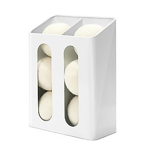 SSTATES Magnetic Dryer Balls Holder for Laundry Room Organization and Storage, Modern Lint Bin for Farmhouse Decor, White (Balls Not Included)