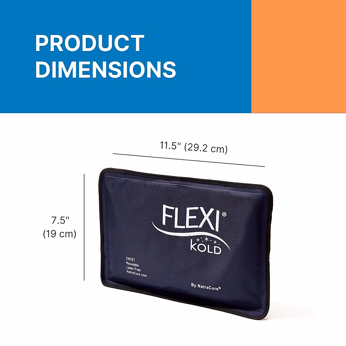 2 FlexiKold Gel Ice Packs - Ice Packs for Injuries Reusable, Back Pain Relief, Knee Ice Pack Wrap, After Surgery, Ice Pack for Knee - 6303-COLD-2PK by NatraCure - Medium - 7.5” x 11.5” – 2PK