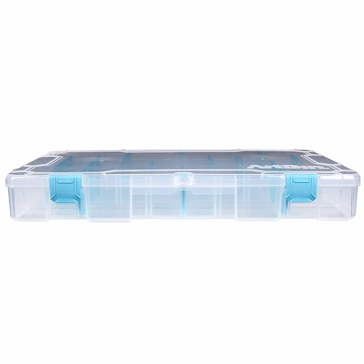 ArtBin 6857AG Large Anti-Tarnish Box with Removable Dividers, Jewelry & Craft Organizer with Anti-Tarnish Technology, [1] Plastic Storage Case, Clear with Aqua Accents