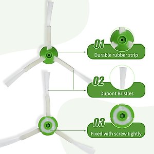 LOVECO Replacement Parts for iRobot Roomba E Series E5 E6,I Series i8 i7 i6 i5 i4 i3 i1 J Series j9 j8 j7 j6 j5 and Plus Version, (Not for Combo j7+ and j9+),2 Roller,8 Edge Sweeping Brush,8 Filter