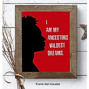 Motivational Black Wall Decor - African American Art - Inspirational Quotes Wall Art for Boys Bedroom, Teens Room, Living Room, Office - Gift for Men, Afro Americans - 8x10 Black Power Poster