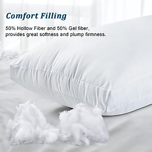 EIUE Bed Pillows for Sleeping 2 Pack Queen Size，Super Soft Down Alternative Microfiber Filled Pillows,20 x 30 Inches,White