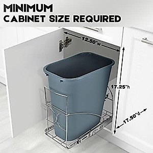 Aismio Pull Out Trash Can Under Cabinet, Kitchen Adjustable Sliding Waste Bin Frame, Cabinet Garbage Can Pull Out for Kitchen Under Counter, Trash Can Not Included