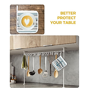 Pot Holder Set of 2 Coastal Nautical Anchor Potholder Heat Proof Non-Slip Pot Holders,Blue Grey Stripe Hot Pads Potholders for Kitchen Cooking Baking BBQ