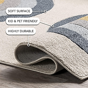 nuLOOM Jerri Double Half Rainbow Kids Area Rug, 8x10, Beige