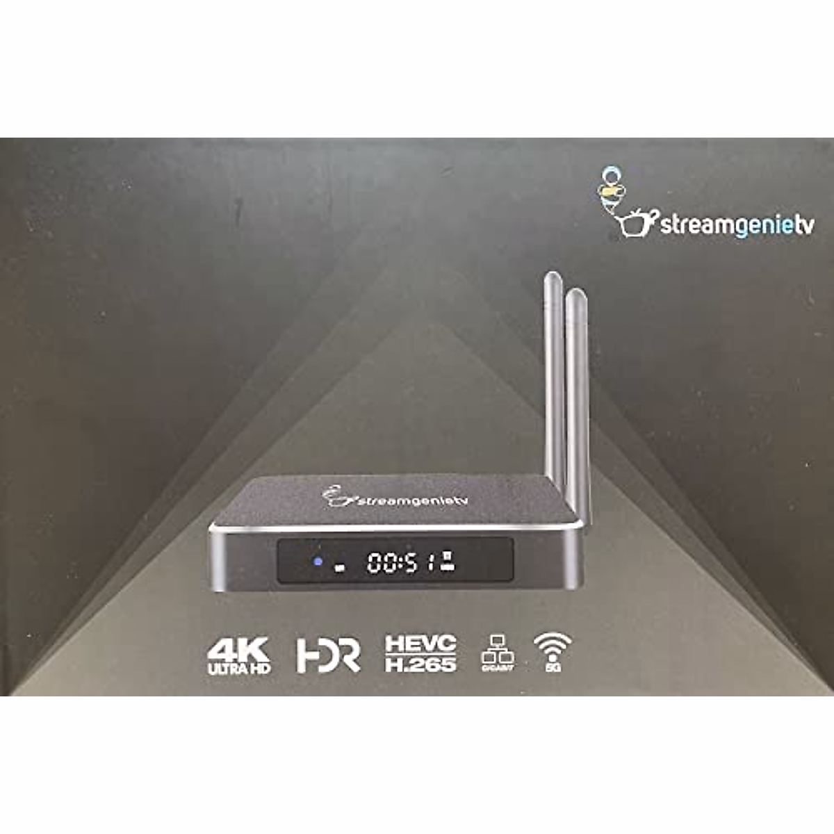 StreamGenie TV Stream Box by FreeStream, with Dual WiFi Antenna and Remote