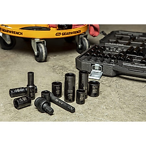 GEARWRENCH 65 Piece 1/2" Drive Standard & Deep SAE/MM Impact Socket Set - 89095