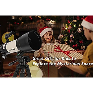 80mm Refractor Telescope for Adults Astronomy - Professional Astronomical Telescope for Beginners Viewing Planets- Portable and Powerful Telescopes with Adjustable Tripod, Phone Adapter, Easy to Use