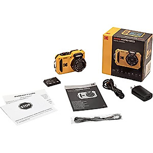 Kodak PIXPRO WPZ2 Digital Camera + 32GB microSDHC Card + Black Point & Shoot Case + Floating Wrist Strap for Underwater/Waterproof Cameras + Accessories (Yellow)