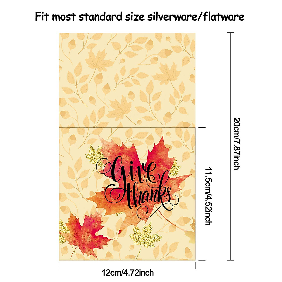 36 Pieces Thanksgiving Utensil Cutlery Napkins Holders Give Thanks Knife Forks Silverware Pouch Bags Cutlery Wraps Table Setting Dinner Decorations Supplies Favor for Autumn Fall Harvest Party