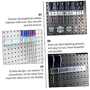 OUNONA 1pc Screwdriver Holder Garage Storage Hook Drill Wall Holder Wall Mounted Clothes Hanger Screwdriver Organizer Wall Hand Tool Mounted Tool Organizer Bolts Silver Steel Galvanized