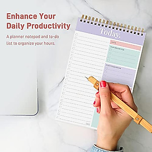 S&O Daily Planner Notepad for Productivity - 52 Page Daily To Do Planner - Undated Planner and Organizer - Daily To Do List Planner - Coiled Daily Task Planner - Daily Organizer Planner - MAUVE
