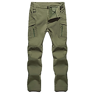 MAGCOMSEN Military Tactical Pants for Men - Fleece Lined Winter Waterproof Snowboarding Hiking Army Pants