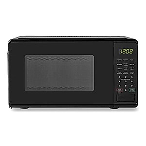 DCLINA Mainstays 0.7 Cu ft Compact Countertop Microwave Oven, Black (Black)
