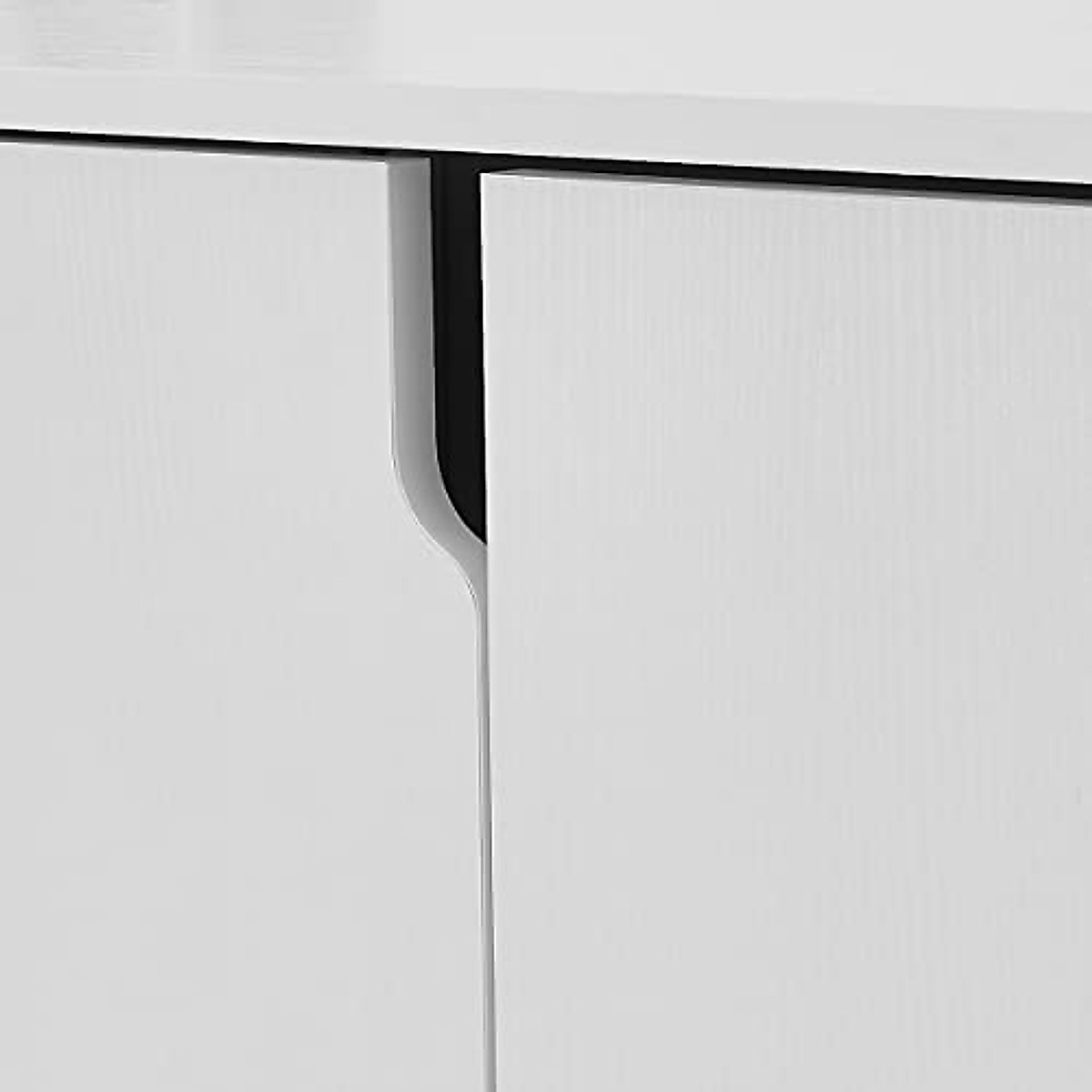 White Coffee Bar Cabinet, Farmhouse White Accent Sideboard Buffet Storage Cabinet for Kitchen, Dining Room, Living Room, Hallway