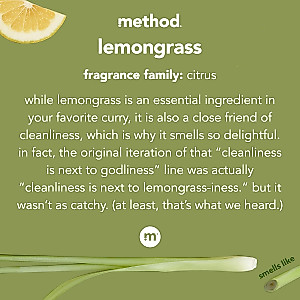 Method Gel Dish Soap, Lemongrass, Biodegradable Formula, Tough on Grease, 18 Fl Oz (Pack of 4)