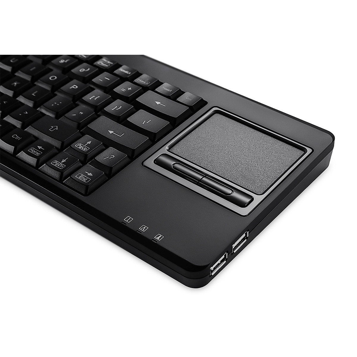Perixx PERIBOARD-315H, Wired USB Backlit Keyboard with Touchpad and 2 USB Ports, Black (10917)