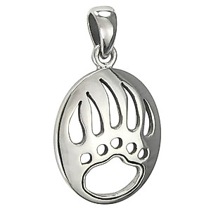 Moonlight Mysteries Sterling Silver Bear Claw Paw Symbol Pendant