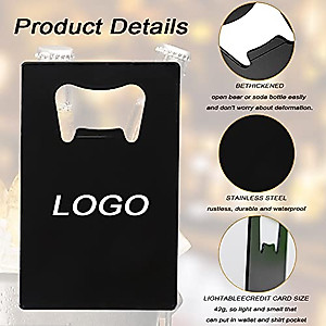 40 Pieces Credit Card Bottle Opener Poker Groomsmen Wallet Beer Bottle Opener Black Metal Credit Card Size Square Opener for Wallet and Pocket, Party Wedding Favor