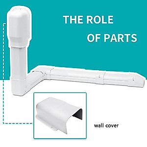 TAKTOPEAK 4" W Wall Cover, Decorative PVC Line Set Cover Kit Parts Accessories for Ductless Mini Split Air Conditioners, Central AC and Heat Pumps