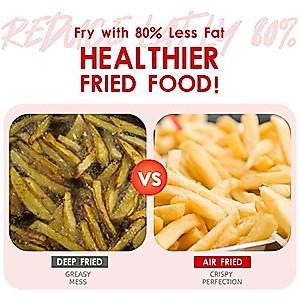 iRUNTEK Small Mini Air Fryer, 1.3Qt Compact Air Fryer with Recipe Book and 50pcs Parchment Paper Liners, User Friendly, Dual Knob Control, Non-Stick, Black