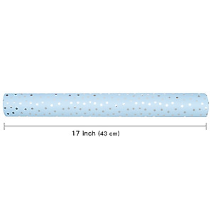 RUSPEPA Wrapping Paper Roll - Silver Foil Small Irregular Dots Baby Blue Background Design for Wedding, Birthday, Baby - shower, Congrats, and Holiday - 17 Inches X 32.8 Feet