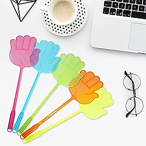 Dirza Fly Swatter - Funny Hand Shaped Fly Swatters -Durable - Colorful for Home/Indoor/Outdoor/Classroom/Office/Pack of 5