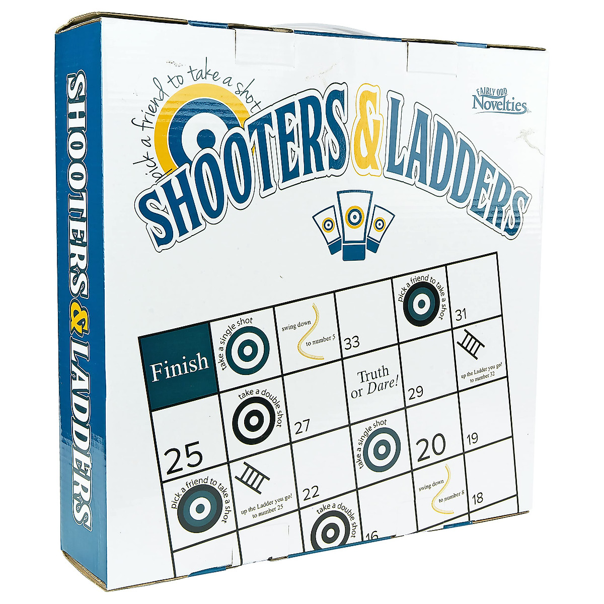 Fairly Odd Novelties Shooters & Ladders Drinking Fun Shot Glasses Party Game Gift, 7 Piece Set, Clear