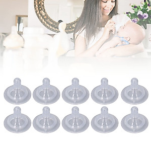 10pcs Baby Bottle Nipples Replacement, Infant Silicone Baby Bottle Feeding Nipples Replacement for 0 to 6 Months Old Baby