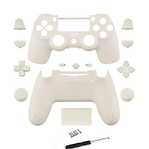 Replacement Full Housing Shell Case Cover with Buttons Mod Kit For PS4 Pro Slim For Sony Playstation 4 Dualshock 4 PS4 Slim Pro Wireless Controller - White
