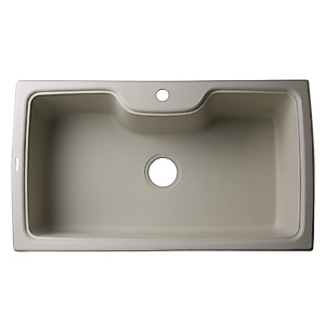 ALFI brand AB3520DI-B Drop-In Single Bowl Granite Composite Kitchen Sink, 35", Biscuit