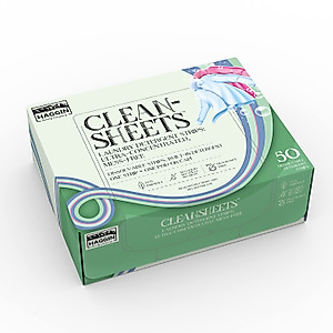 Haggin® CleanSheets Laundry Detergent Strips, 50 Value Pack | Ultra-concentrated | Mess-free | Fragrance-free | Bleach-free