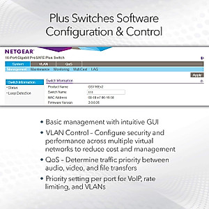 Netgear ProSAFE Plus Gigabit Switch with PoE (JGS516PE-100NAS)
