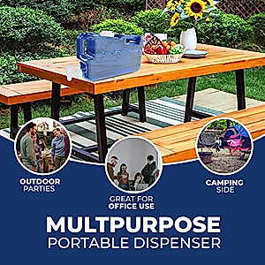 1.1 Gallon Refrigerator Water Dispensers Bottle with Faucet, Spigot & 58mm Screw Cap - BPA Free Plastic Leak-Proof | Slimline Mini Fridge Beverage Drink Dispenser for Parties