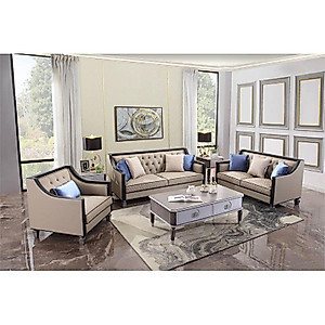 Acme Furniture Upholstered Sofas, Tan/Black/Charcoal