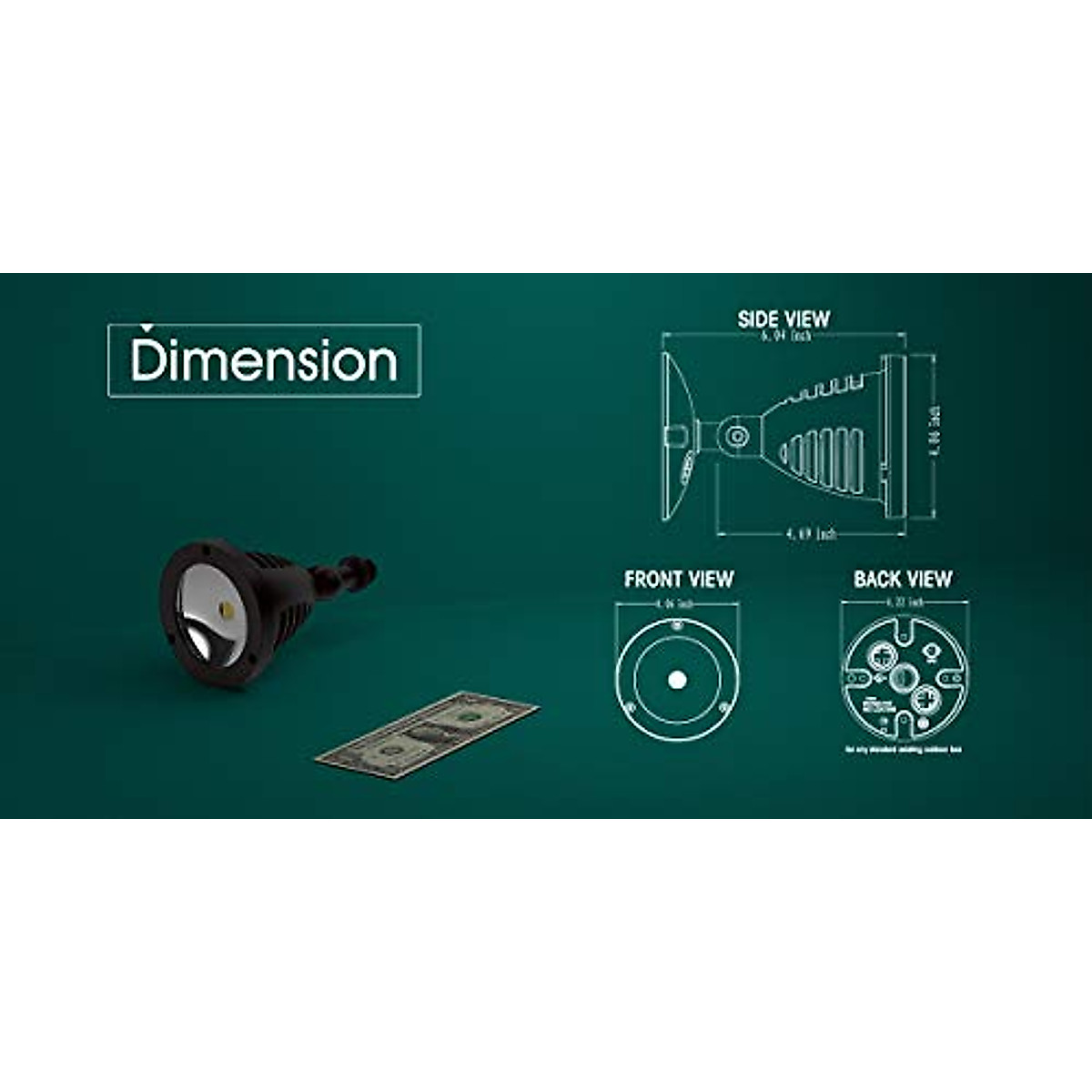 TOPELE 1100LM Landscape Lights,12W 120V Day Light LED Waterproof Outdoor Spotlight, Landscape Lighting, Flood Light for Tree Lawn Wall Flag Garden Yard, ETL Listed