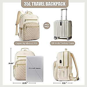 BOSTANTEN 15.6 Inch Laptop Backpack for Women- College Teacher Computer Bag Travel Backpack Purse with USB Charging Port